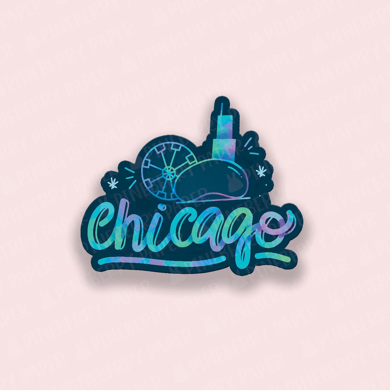 Chicago Blue Vinyl Sticker – Pineberry Paper